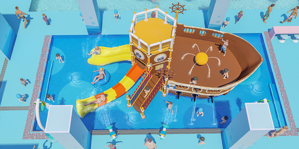 Alex's Pirate-Themed Water Play Structure in Malaysia